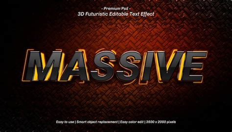 Premium Psd 3d Massive Text Effect Template