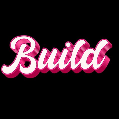 Premium Photo Build Typography 3d Design Pink Black White Background