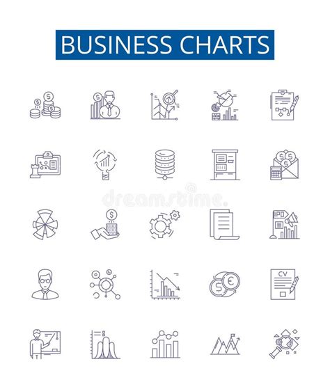 Business Charts Line Icons Signs Set Design Collection Of Charts Business Graphs Statistics