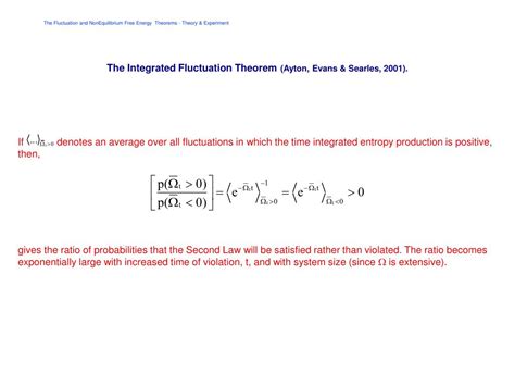 Ppt The Fluctuation And Nonequilibrium Free Energy Theorems Theory And Experiment Powerpoint
