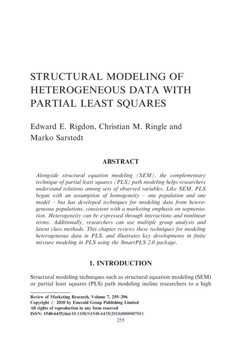 pdf structural modeling of heterogeneous data with partial least squares