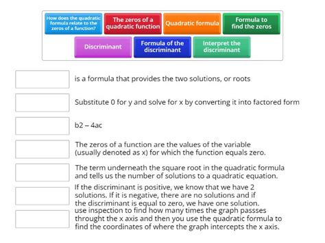 Quadratic Formula Match Up