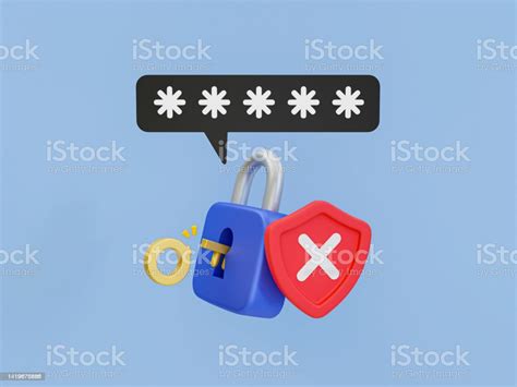 3d Cartoon Password Verification Password Authentication Concept Login Failed Unauthorized User