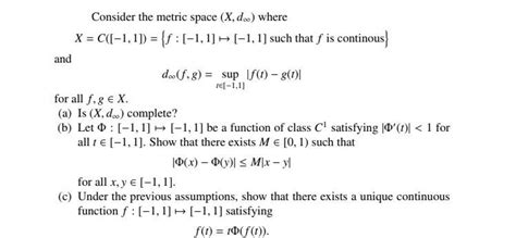 Solved Consider The Metric Space X D Where Chegg Com