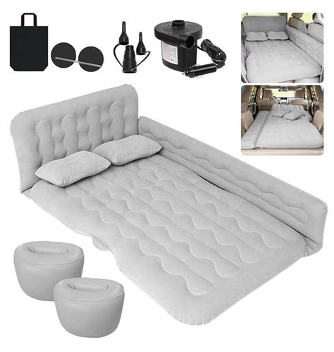 자동차 에어 매트리스 Suv 뒷좌석 수면을 위한 공기 주입식 침대 베개 및 필 피어 두꺼운 플로킹 Pv 티몬