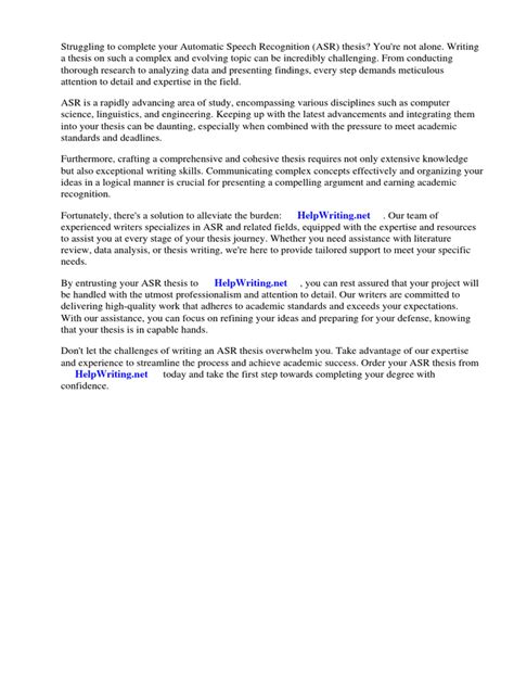 Automatic Speech Recognition Thesis Pdf Speech Recognition Speech