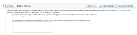 Solved 8 Details Sercp10 15 P 003 My Notes Ask Your