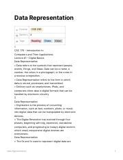 Data Representation Pdf Data Representation Course Section Tags CSE