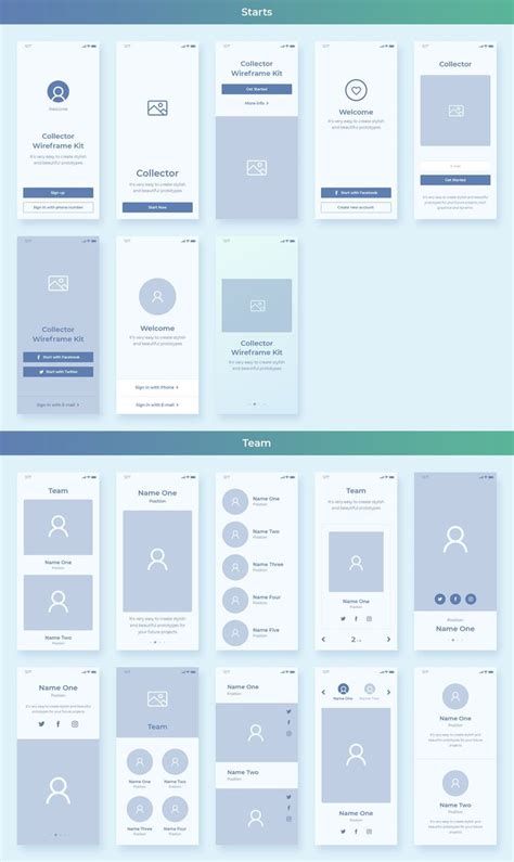 collector ios wireframe ui kit wireframe wireframe design app wireframe