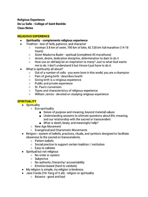 Dls Csb Religious Experience Pdf