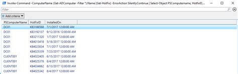 PowerShell Collect Information About Installed Updates Hotfixes On All Domain Computers SID