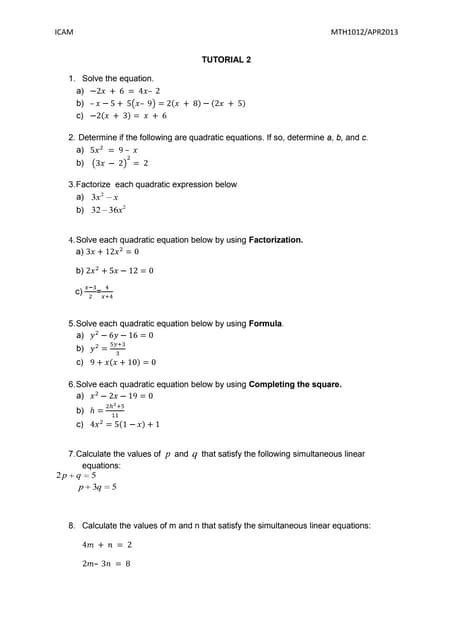 chapter 2 equations and inequalities pptx physics science