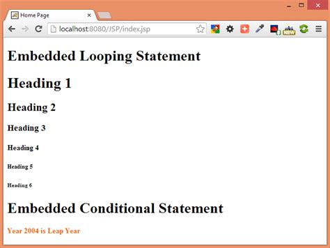 Embedded Control Flow Statements Core Jsp In Hindi