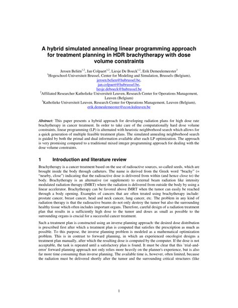 Pdf A Hybrid Simulated Annealing Linear Programming Approach For