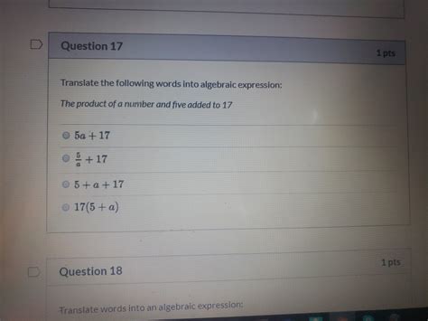 Solved Question Pts Translate The Following Words Into Chegg Com