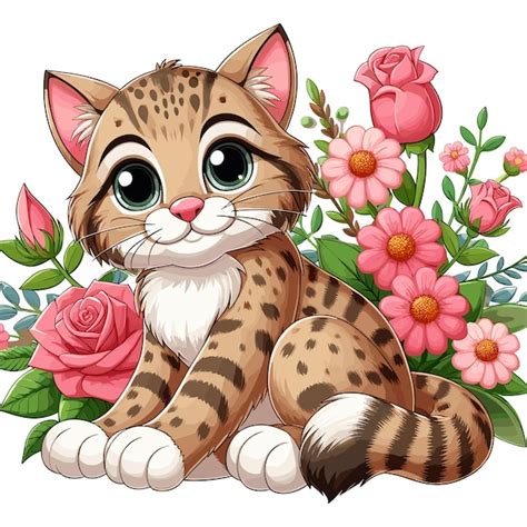 Premium Vector Cute Bobcat Vector Cartoon Illustration