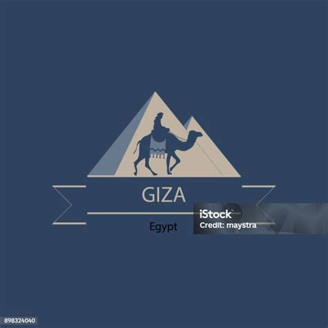 배너 또는 아이콘 이집트와 기자 피라미드와 낙 타 라이더 실루엣 랜드마크의 여행 아이콘에 대한 스톡 벡터 아트 및 기타 이미지 아이콘 Unmanned