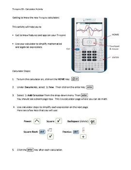 TI Nspire Beginners Calculator Activity By Mary Landon TPT