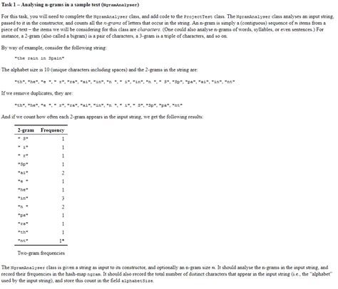 Solved Task L Analysing N Grams In A Sample Text Chegg