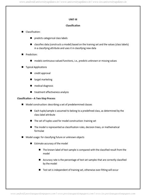 Dm Unit Iii Pdf Statistical Classification Bayesian Inference