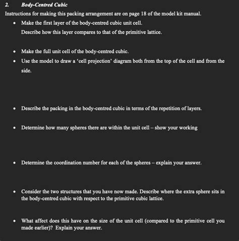 Solved Primitive Cubic Instructions For Making This Chegg