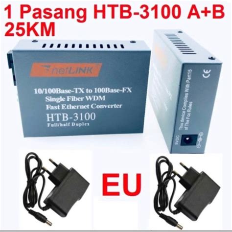Jual Htb3100 A B Fiber Optic Optical Media Converter Htb 3100 Netlink 10 100mbps Rj45 Single