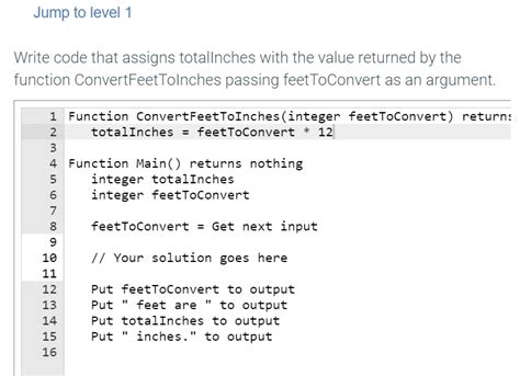 Solved Jump To Level 1 Write Code That Assigns Totallnches