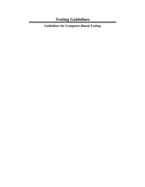 Pdf Guidelines For Computer Based Testingand Elaborate On The