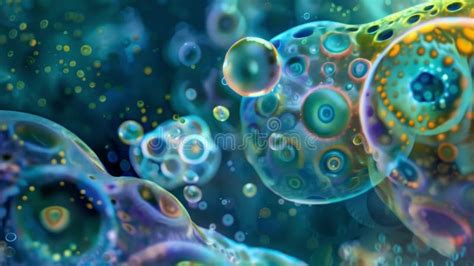 A Closeup Of A Single Cyanobacteria Cell Showing Intricate Internal