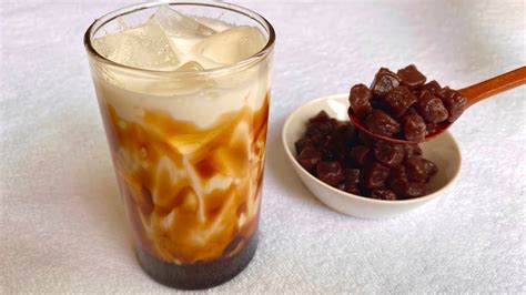 [재료 4가지] 쉬운 재료로 흑당버블티 만들기 수제 타피오카펄 Youtube