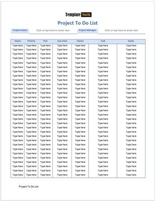 Project To Do List Templates Templates Hub