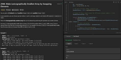 2948 Make Lexicographically Smallest Array By Swapping Elements Dev Community