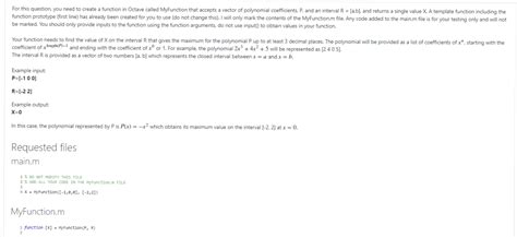 Solved For This Question You Need To Create A Function In Chegg
