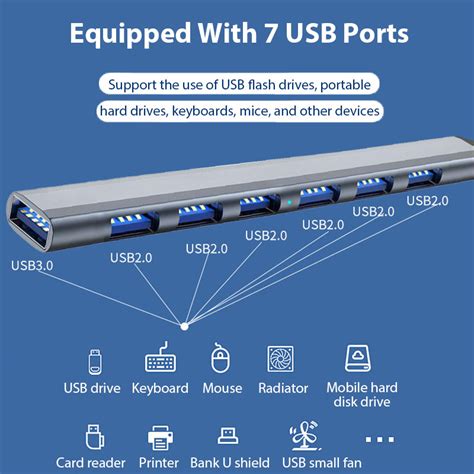Usb Port Hub Extender Type C Splitter Docking Station Aluminum Alloy For Laptop Pc Card