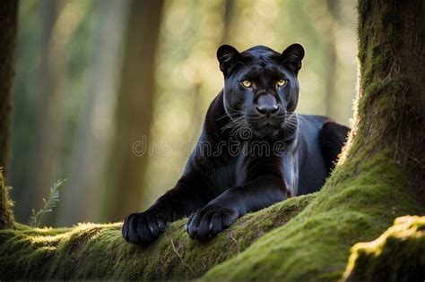 Dark Elegance The Mystery Of The Black Panther Stock Illustration