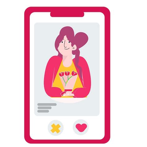 Premium Vector Dating App Mobile Illustration Character Women
