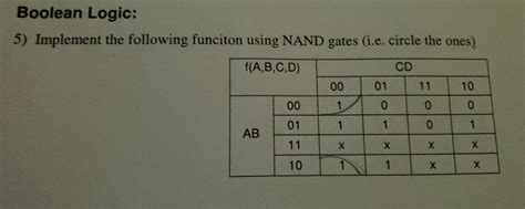 Solved Boolean Logic Implement The Following Funciton Chegg Com