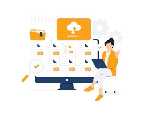 premium vector document management file transferring cloud computing