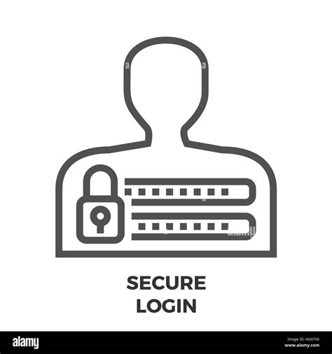 Secure Login Thin Line Vector Icon Isolated On The White Background Stock Vector Image And Art Alamy