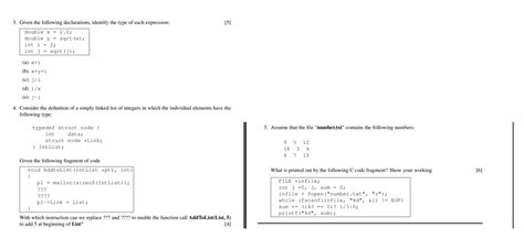 solved 3 given the following declarations identify the