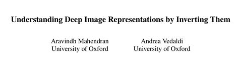 Understanding Deep Image Representations By Inverting Them（2014） Csdn博客