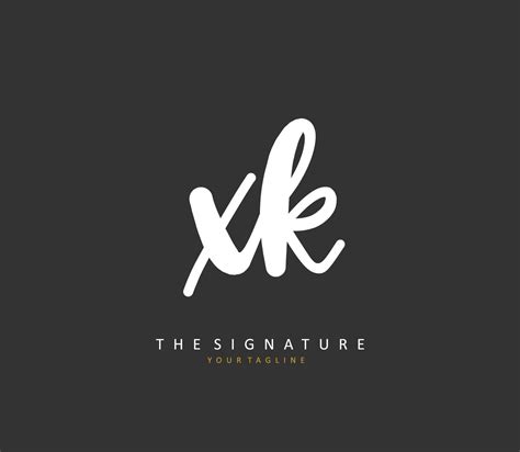 X K Xk Initial Letter Handwriting And Signature Logo A Concept