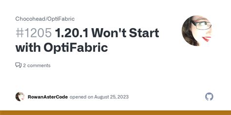 1201 Wont Start With Optifabric · Issue 1205 · Chocoheadoptifabric · Github