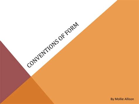 Conventions Of Form And Genre Pptx