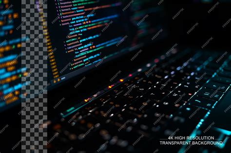 Premium Psd Close Up Of Monitor Displaying Source Code Coding Program