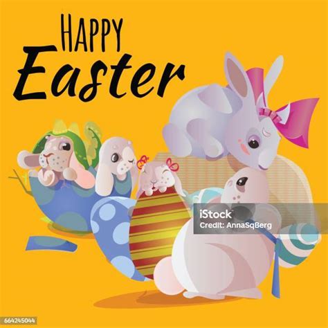 녹색 잔디에 부활절 초콜릿 달걀 사냥 토끼 바구니 세트 장식 꽃 토끼 재미 귀 행복 봄 시즌 휴일 전통 인사말 카드 배너 컬렉션 벡터 일러스트 배경 Sport Set에 대한