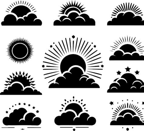 Premium Vector Weather Icons Set Cloud Silhouette Set