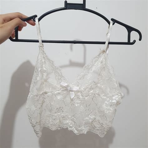 See Through Bralette Top Croptop White See Through Top Womens Fashion