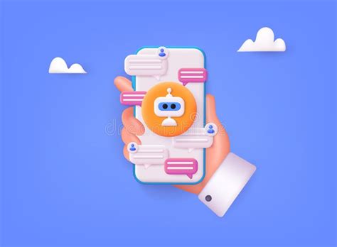 Smartphone With Chatbot Controlled Virtual Assistant 3d Web Vector Smartphone With Chatbot Controlled Virtual Assistant 3d Web Vector