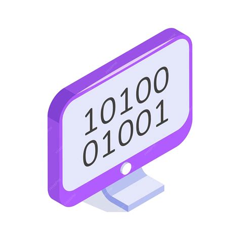 Premium Vector Monitor Icon Displaying Binary Code Representing Digital Data And Programming